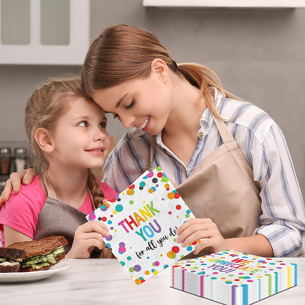 Appreciation Decorations,40pcs Thank You Napkins We Appreciate You Napkins Employee Appreciation Decor for Volunteer Appreciation Teacher Doctor Graduation Appreciation Party Decor