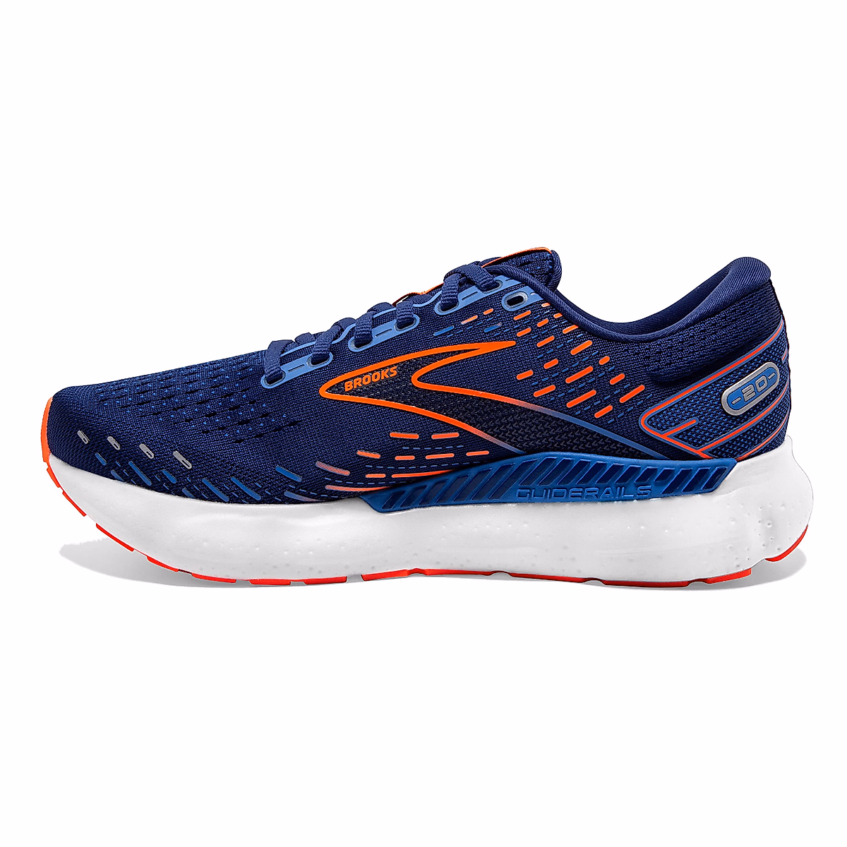 Brooks Men's Glycerin GTS 20 Supportive Running Shoe - Blue Depths/Palace Blue/Orange - 10.5 Medium