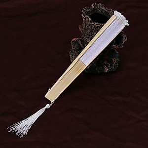 FOMIYES Hand held Fan Handheld Fans Chinese Fan Hand Fans for Women Vintage Fan Retro Chinese Style Fan Bamboo Wood Hand Fan Retro Dance Fan Folding Fan lace Fan Wedding White Cooler Miss