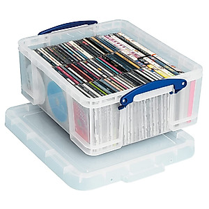 Really Useful Storage Box Plastic Lightweight Robust Stackable 18 Litre W390Xd480Xh200Mm Clear - Ref 18C