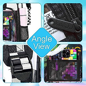 KLFVB Clear Backpack Heavy Duty, See Through Transparent Bookbag - Black One Size