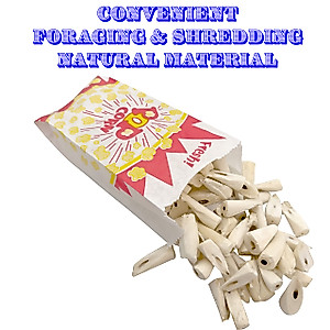 Mandarin Bird Toys by M&M 5112 Sola Popcorn Shredder - Handmade Super Shreddy Bird Toy, Food Grade Popcorn Bag, Natural Sola Wood Pops, Easy to Shred and Forage, Great for Small to Med Size Pet Birds