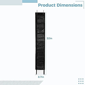 Outgeek Leggings Storage Organizer, Space Saving Clothes Roll Holder with 12 Compartments, Foldable Closet Hanging Storage Bag for Shirts, Pants, Towels, Jean (Black)