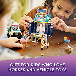 LEGO Friends Horse Show Trailer 41722, Horse Toy for 8 Plus Year Old Girls and Boys with 2 Horses, SUV Car and Riding Accessories, Animal Playset, Gift idea