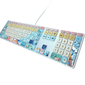 Silicone Keyboard Cover Skin for Apple iMac Keyboard with Numeric Keypad Wired USB MB110LL/B(Model: A1243), Cute Print, US Layout, Litter Flowers