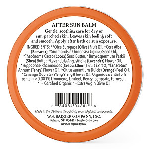 Badger - After Sun Balm, Blue Tansy & Lavender, Rescue Balm, Soothing & Cooling Balm for Tight Dry Skin After Sun Exposure, Certified Organic, 2 oz