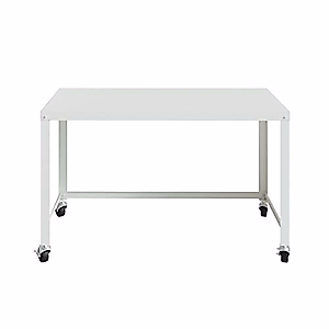 Office Dimensions 21647 White RTA 48" Wide Mobile Metal Desk Workstation Home Office Collection
