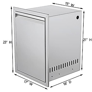 Atatod Propane Drawer Stainless Steel Pull-Out Trash/Propane Tank Drawer Storage for Propane Tank or Trash Bin Adds Convenient Storage in Any Outdoor Kitchen