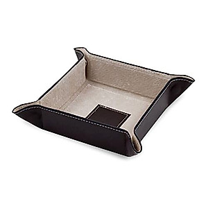 Men's Change Valet Tray in Brown Genuine Leather