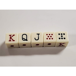 Spanish Poker Dice Set with Red Mesh Bag