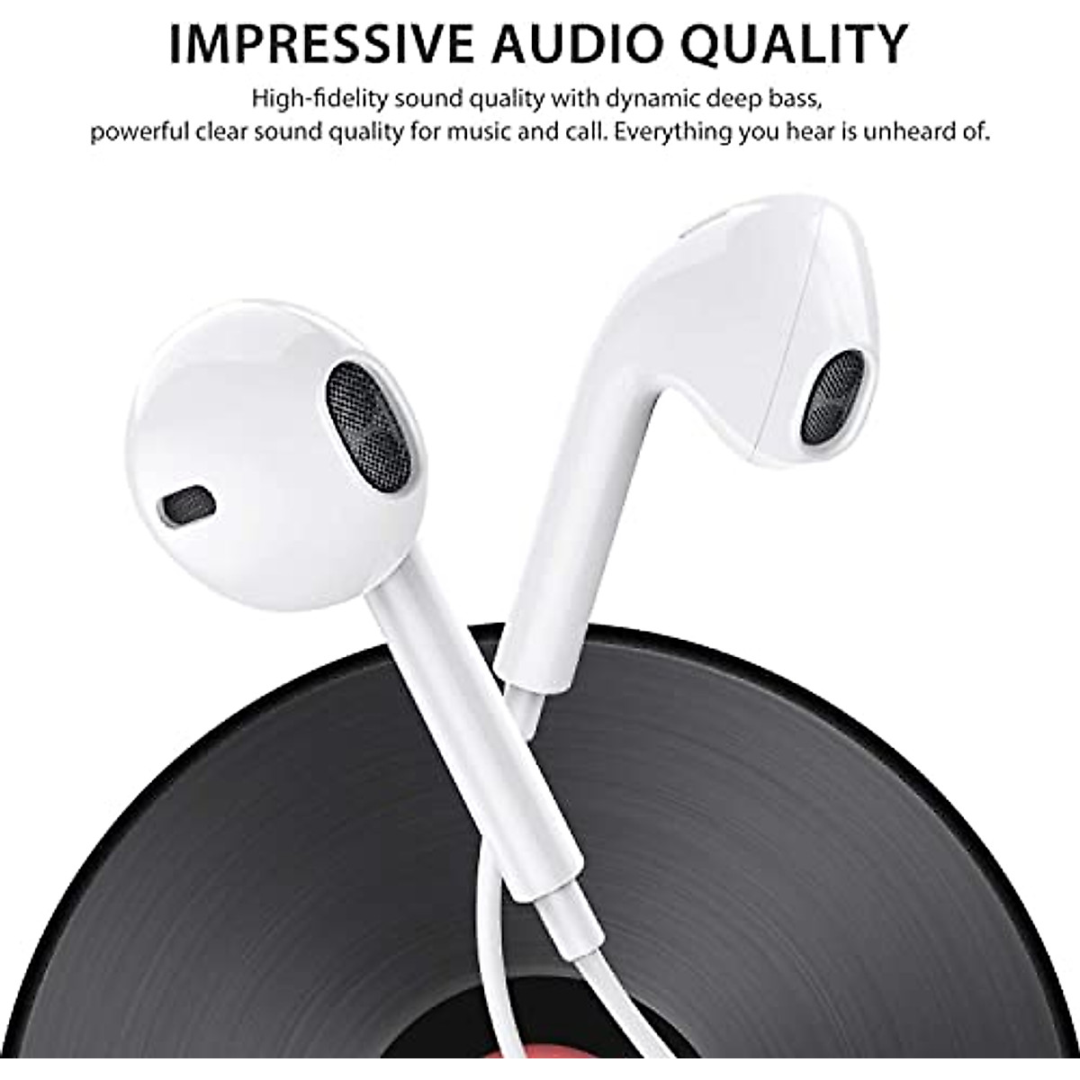 [Apple MFi Certified] Apple Headphones Wired Earbuds with Lightning Connector Earphones with Built-in Microphone & Volume Control Compatible with iPhone 14/13/12/11/XR/XS/X/8/7/SE