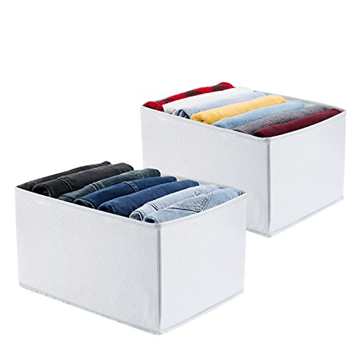 2 Packs Wardrobe Clothes Organizer,Upgrade PP Board Clothes Organizer for Folded Clothes,7 Grids Washable Drawer Organizers for Clothing for Jeans,Pants,T-shirts,Underwear,Socks,Leggings (Large)