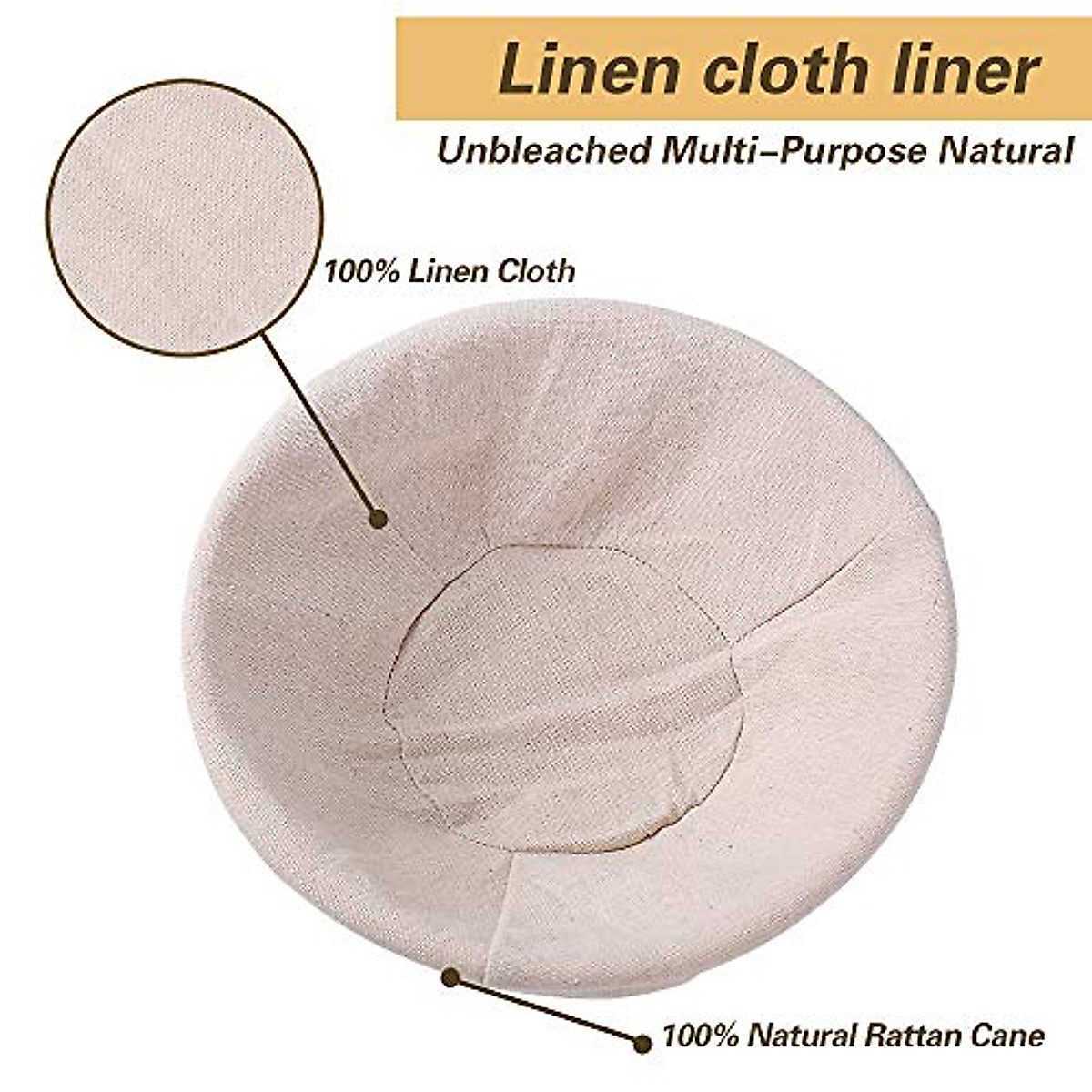 10Inch Round Proofing Baskets | Handmade Banneton Proofing Baskets | Durability Smooth Proofing Baskets | Round Zero Splintering Proofing Baskets | Sourdough Proofing Bowl for Homemade Dough Bread