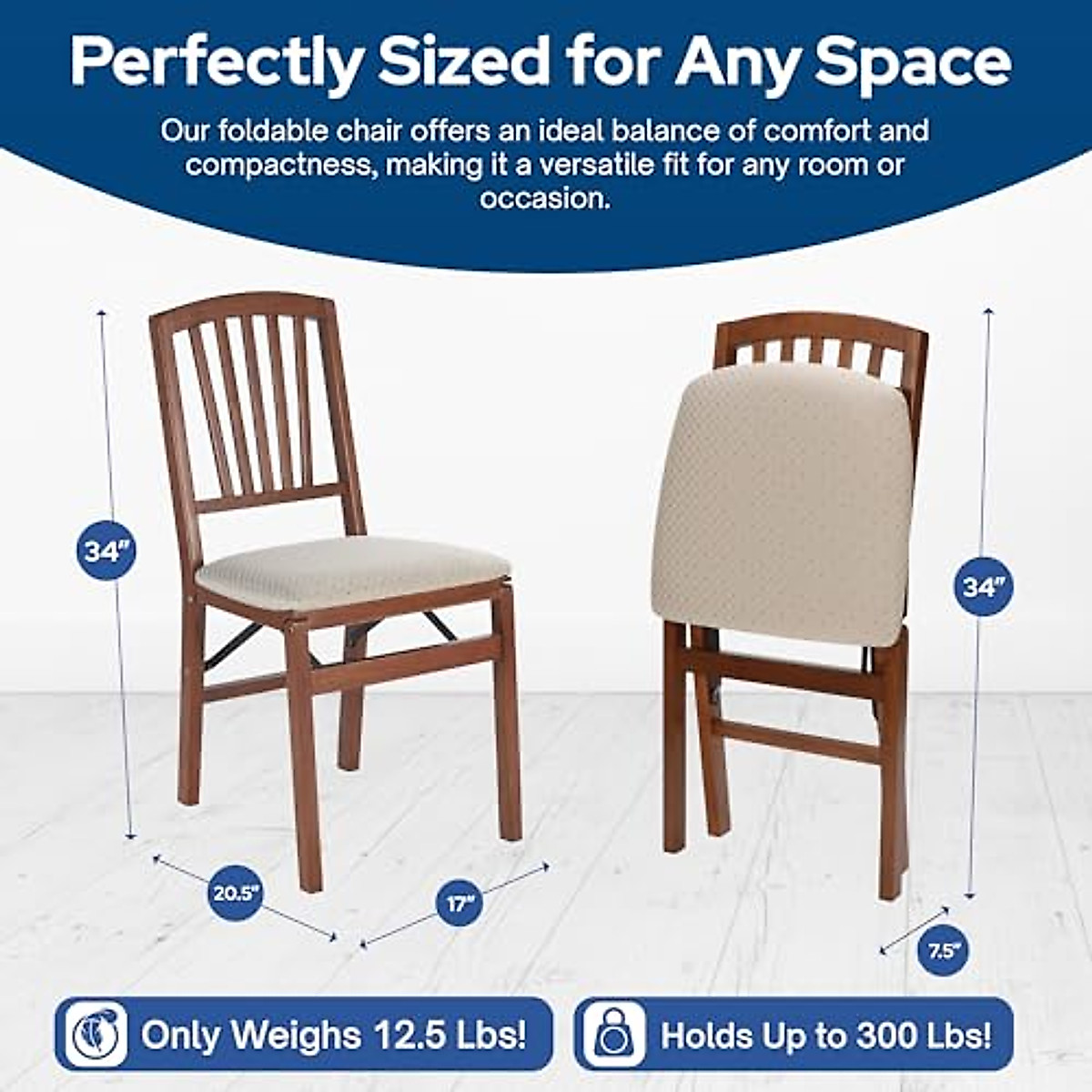 Stakmore Slat Back Folding Chair Finish, Set of 2, Cherry