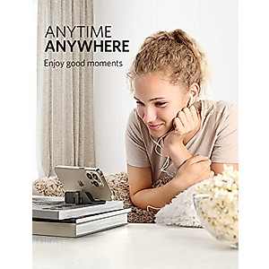 Laxarmer Cell Phone Stand, Portable Zinc Alloy iPhone Stand for Desk, Mini Size Foldable Phone Holder for Desk, Compatible with All iPhone Android Phones 4"-6.7" Desk Accessories (Black)