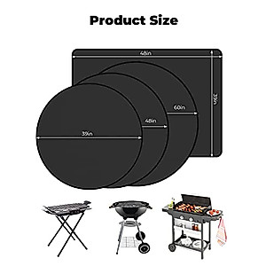 yamagahome Large Under Grill Mat & Fire Pit Mat 39", Round Grill Mats for Outdoor Grill Deck Protector, Fireproof Mat for Under Fire Pit, Double-Sided Fireproof BBQ Grill Mat, Oil-Proof & Waterproof