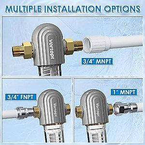 Vortopt Self-cleaning Spin Down Sediment Filter, Automatic Backwash Whole House Sediment Water Filter for Well Water, 40 Micron Flushable Prefilter Filtration, Q2