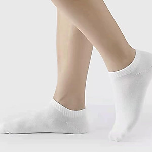 EnerWear-Coolmax 24 Pack Men's Casual Cotton Low Cut No Show Ankle Socks (10-13/24Pair, White)