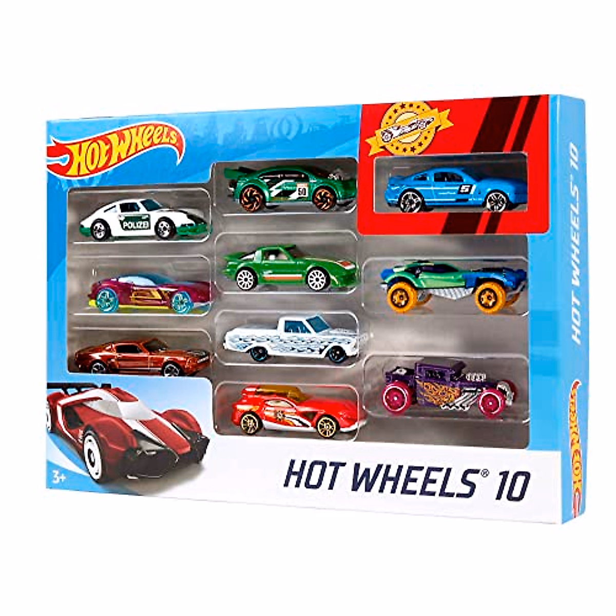 Hot Wheels Track Builder Straight Track with Car [Styles May Vary] & 10-Pack (Styles May Vary) [Amazon Exclusive]