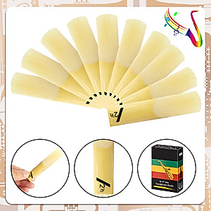 20 Pieces Alto Saxophone Sax Reeds Size 2.5, Strength 2 1/2 Alto Saxophone Reeds Bamboo Saxophone Reeds with Individual Case for Clarinet Soprano or Alto Sax