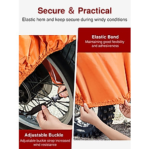 Puroma Motorcycle Cover, 105'' XXX-Large Heavy Duty Motorcycle Cover Waterproof Outdoor Indoor Scooter Shelter Protection with 4 Reflective Strips for Harley Davidson, Honda, Suzuki, Kawasaki, Yamaha