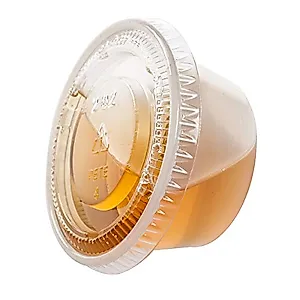 TashiBox 2 oz 100 Sets Disposable Plastic Cups with Lids, Jello Shot Cups Souffle Cups…