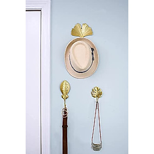 Dorm Queen Gold Decorative Wall Hooks – Set of 3 | Gold Hooks for Hanging Keys, Hats and Jewelry | Gold Wall Hooks | Wall Hooks Decorative | Decorative Hooks | Hat Hooks for Wall | Brass Hooks