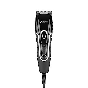 Conair Barber Hair Clippers, Barbershop Series No-Slip Grip 16-Piece Hair Cutting Kit