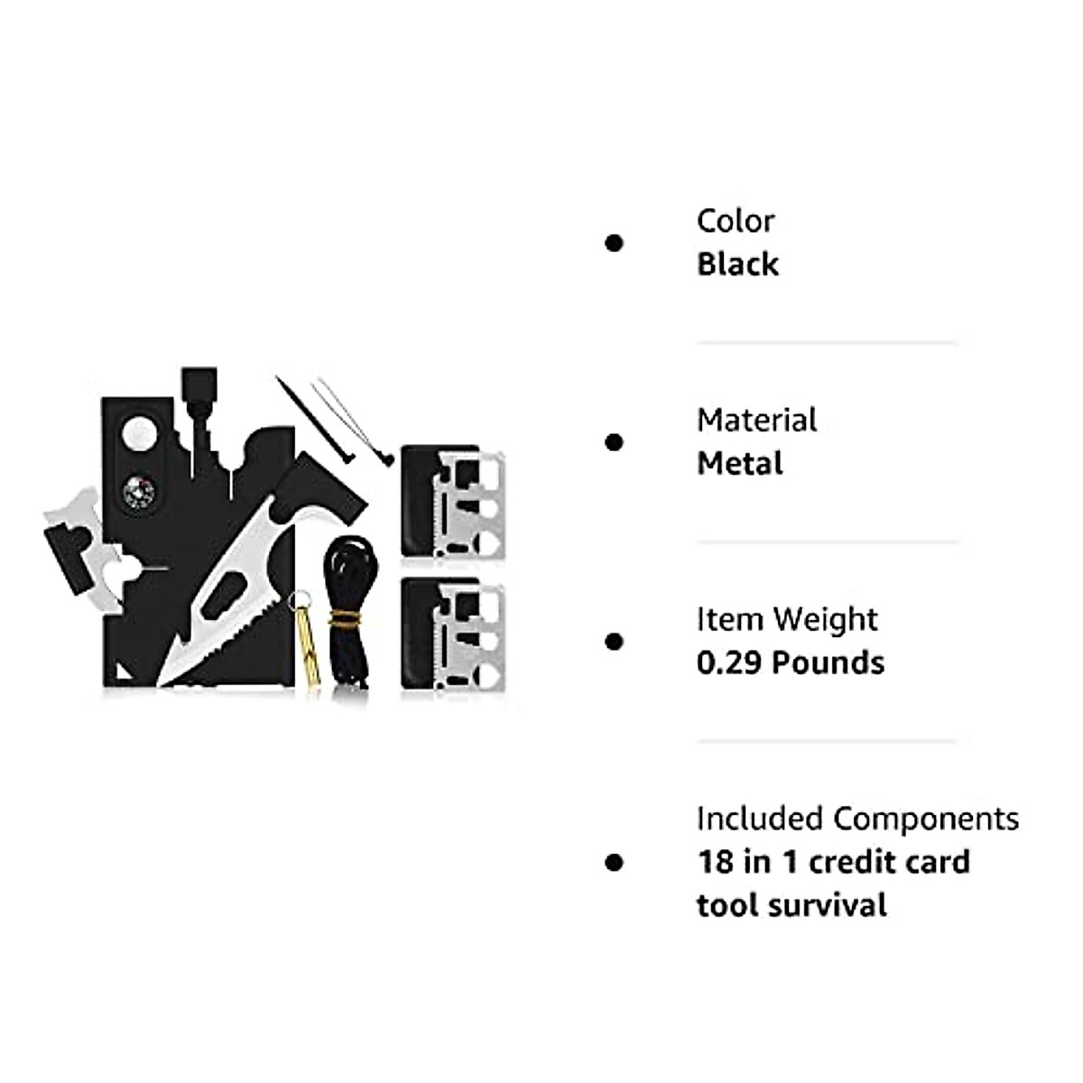 18 in 1 Credit Card Tool Survival Multitool Pocket Tool Set,2 pieces11-in-1 Survival Credit Card Multitool Gift For Men Multipurpose Tactical Wallet Tool,Best gift for men.