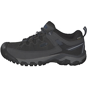 KEEN Men's Targhee 3 Low Height Waterproof Hiking Shoes, Steel Grey/Captains Blue, 8