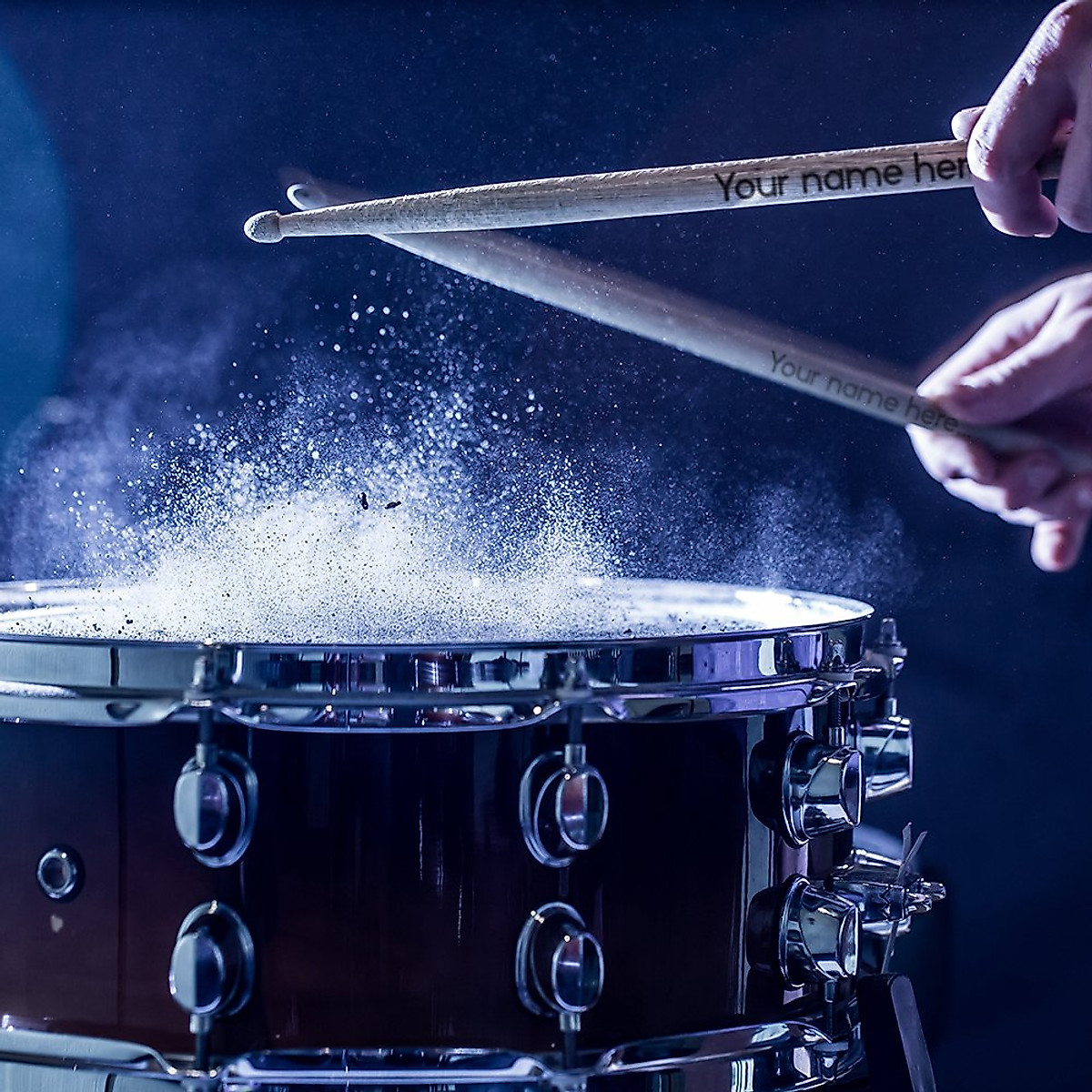 P Lab Personalized Drumsticks, 1 Pair of 5A or 5B Custom Engraved Wooden Drumsticks, Great Christmas Gift for Musician Drummer or For Your Band Musical Instruments Gift