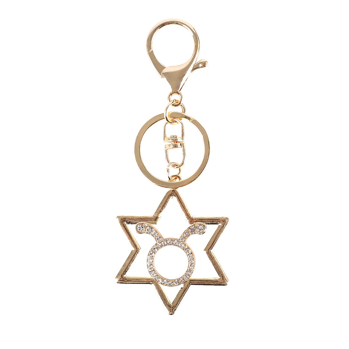 Mwuyrlw Letter Keychain,Number Keychain,Constellation Keychain for Women,Crystal Rhinestone Key Rings for Handbag Purse (Taurus Keychain)