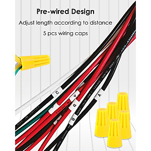 15 Amp 120V Generator Transfer Switch Kit, Prewired 4-Circuit Generator Temporary Emergency Power Supply Kit, IP67 Waterproof for Indoor/Outdoor Use