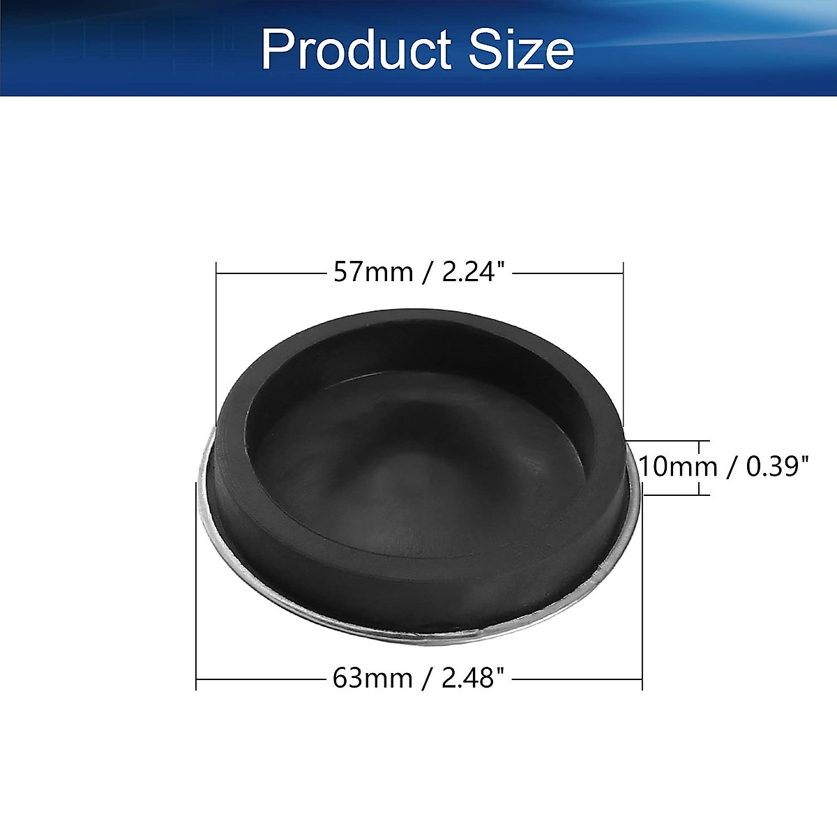 Yinpecly 1pcs Sink Drain Stopper Kitchen Sink Plug Stainless Steel Large 2.48 inch Diameter Black Silver Stopper with Hanging Ring for Bathtub and Bathroom Kitchen Sink