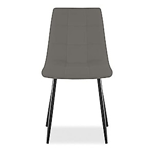 ROVOZAR Dining Chair, Gray Velvet,Simple and Modern Design for Dinner and Home,Without Armrest (Set of 2 Chairs)
