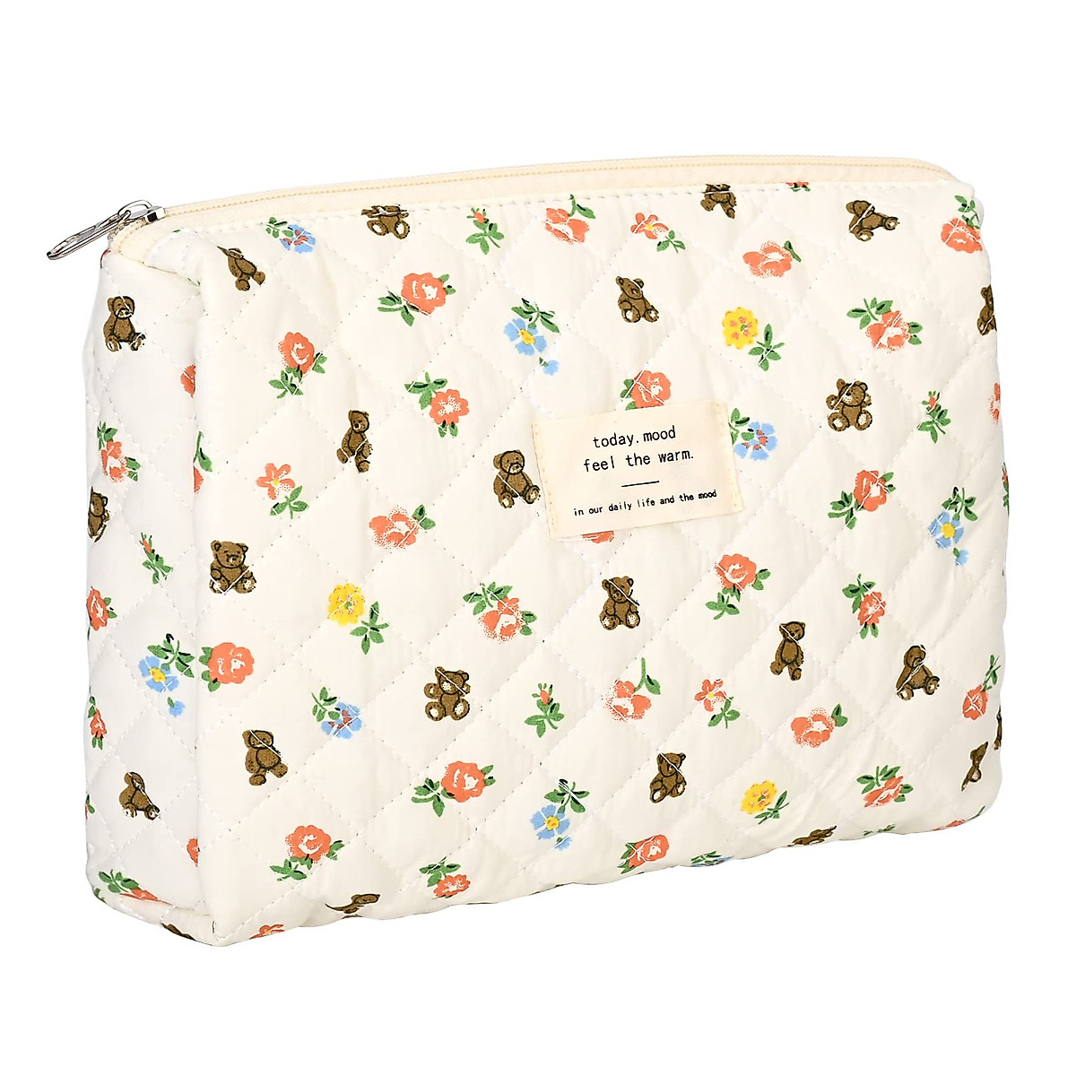 SOIDRAM Coquette Makeup Bag Coquette Aesthetic Cosmetic Bag Large Travel Makeup Organizer Cute Pouch Cotto Kawaii Toiletry Bag