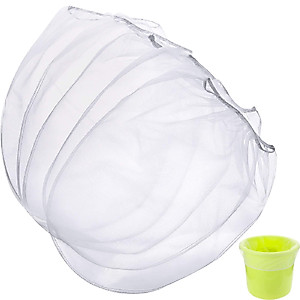 10 Pcs 5 Gallon Elastic Top Paint Strainer Bags White Fine Mesh Bag Filters for Hydroponics Painting Gardening