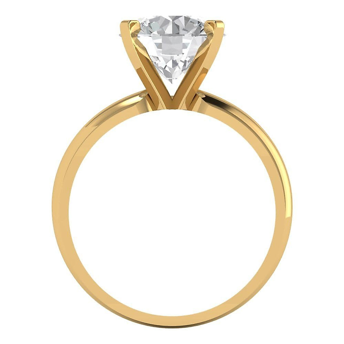 2.5 Carat Round Cut Custom Engraving Moissanite Engagement Wedding Bridal Everlasting Ring 14k Yellow Gold 5.5 US