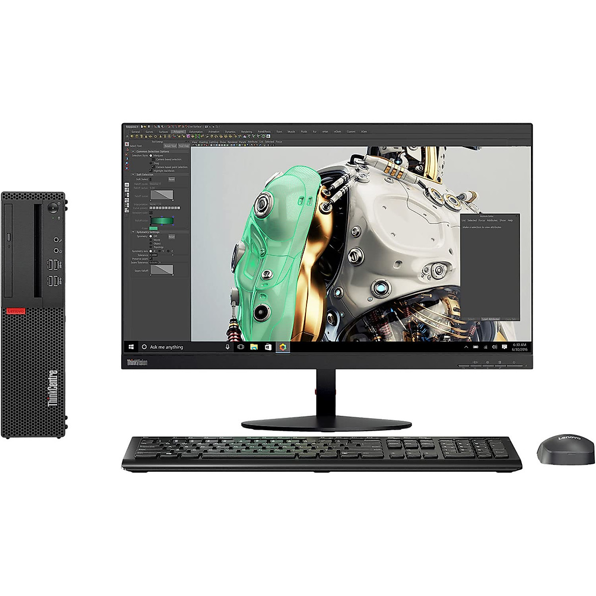 Lenovo ThinkCentre M910S Small Form Factor Desktop Computer - Intel i7-7700 Upto 4.2GHz, 16GB Ram, 512GB SSD, AC Wi-Fi, Bluetooth, VGA, DisplayPort, HDMI, DVD-RW, SD-Card - Windows 10 Pro (Renewed)