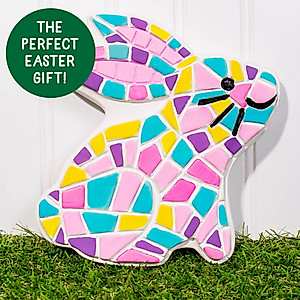 Creative Roots Paint Your Own Bunny Garden Stone, Craft Kits, Stepping Stones Kit for Kids, Ceramics to Paint, Ages 6+