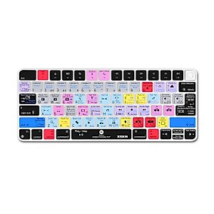 XSKN Shortcut and Language seriers Silicone Keyboard Cover Skin for 2021 New M1 Chip iMac Magic with Touch ID A2449 Lock Key A2450 Without Numeric keypad (US&EU Version Premiere Pro) K-382