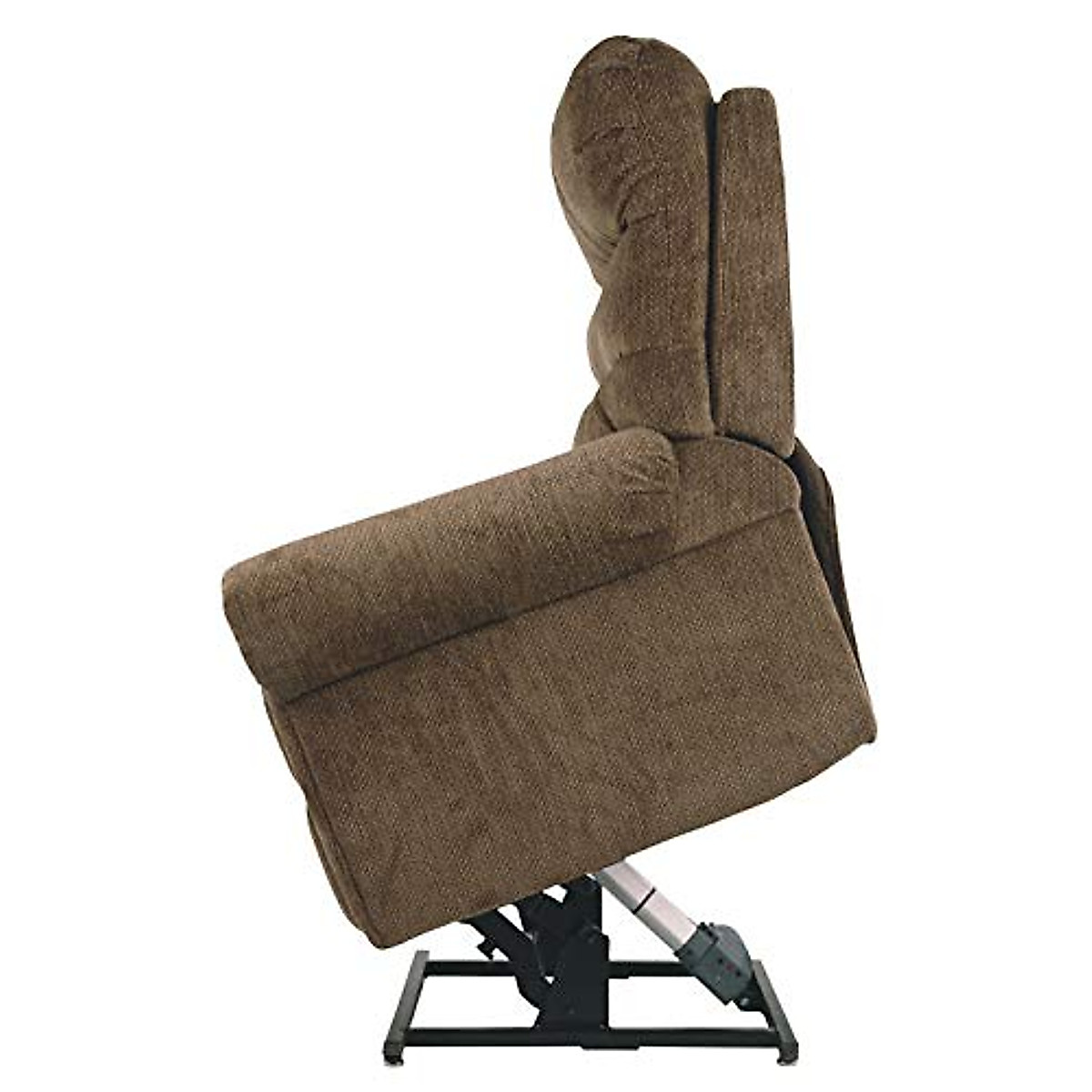 Signature Design by Ashley Ernestine Upholstered Power Lift Adjustable Oversized Recliner, Brown