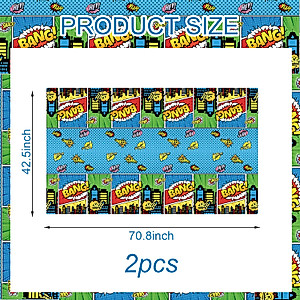 forzma 2 Pieces Hero Table Cloth Hero Themed Birthday Party Supplies Hero Action Logo Fun Hero tablecloths Happy Birthday Baby Shower Party Decorations.