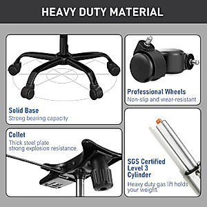 YEEFY High Back Executive Office Chair Ergonomic Desk Chair Rolling PU Leather Office Chair Heavy Duty Computer Chair Comfortable Home Office Desk Chairs with Wheels Arms Lumbar Support