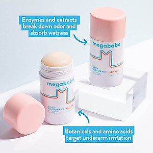 Megababe Daily Deodorant - Rosy Pits | 72 hour Odor Protection | Aluminum-Free, Clear & Clean | 2.6 oz