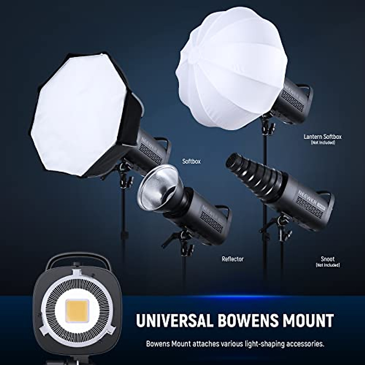 NEEWER 100W LED Video Light, 5600K Bowens Mount Continuous Lighting Kit with Stand, Softbox, CRI 97+,TLCI 97+ 11000Lux/m with 2.4G Remote for Video Recording,Wedding,Outdoor Shooting,YouTube (CB100)