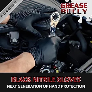 DENCO DISTRIBUTING, INC. Grease Bully Nitrile Gloves - 6MIL - Medium - Black - Powder & Latex Free - 1000 Count - 10 Boxes (Medium)