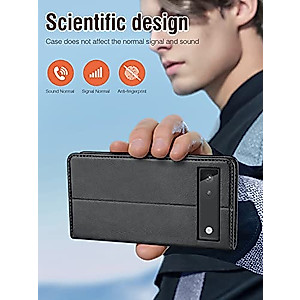 OCASE Compatible with Google Pixel 6A Wallet Case, PU Leather Flip Folio Case with Card Holders RFID Blocking Kickstand [Shockproof TPU Inner Shell] Phone Cover 6.1 Inch 2022 (Black)