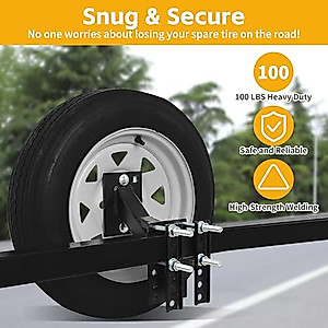 MaxxHaul 50214 Spare Tire Carrier Mount for Utility Boat Trailer Bracket Holds 4 Lugs (4 on 4" Bolt Pattern) and 5 Lugs (5 on 4-1/2" Bolt Pattern) Trailer Wheels