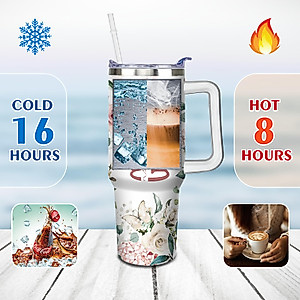 qoepfnsh Gifts for Grammy Grandmother Gift from Grandson Granddaughter on Birthday Mothers Day&Christmas 40 oz Tumblers with Handle and Straw Stainless Steel Insulated Travel Coffee Cup Mug